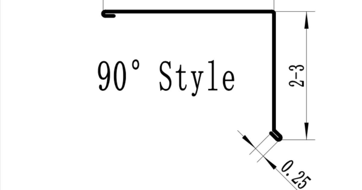 90 degree Style Drip Edge Profile | Machine Matcher